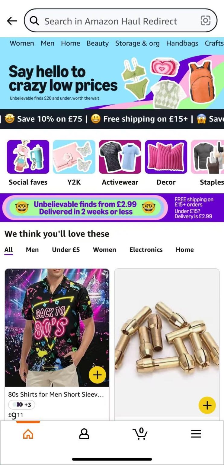 Amazon Haul Launches in the UK: Items are all priced under £20 - Linktrans